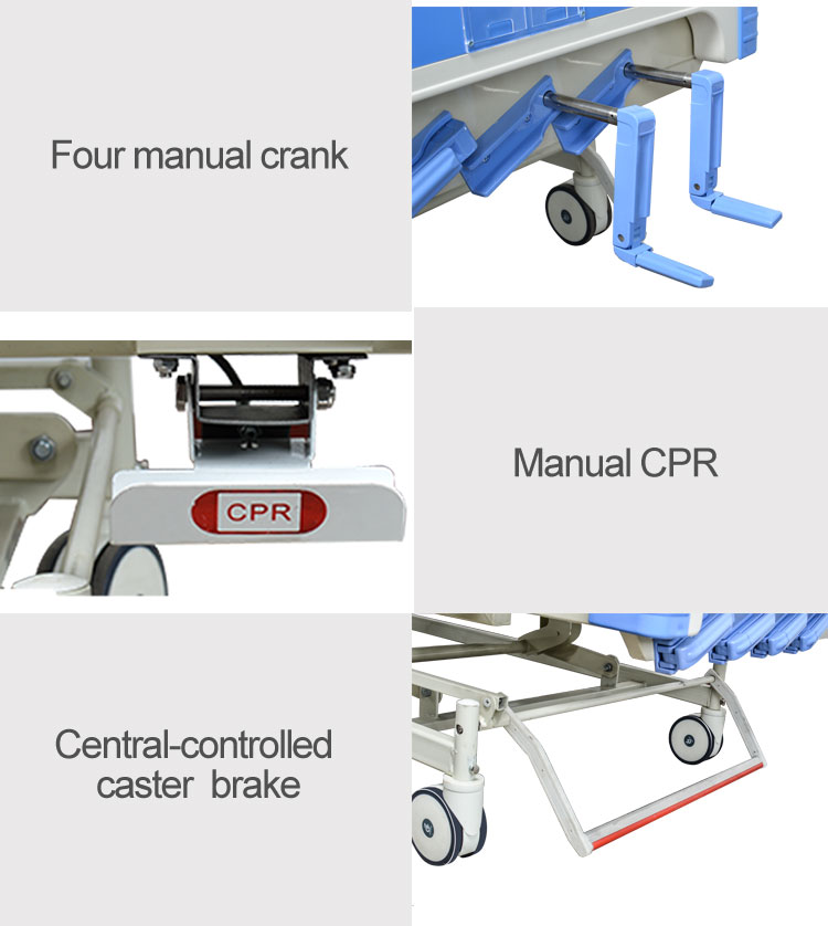 Manual hospital ICU bed With CPR Function
