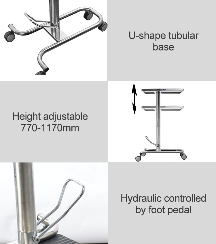 Stainless Steel Hydraulic Mayo Table