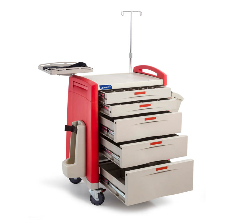 Medical Emergency Crash Cart Red Color