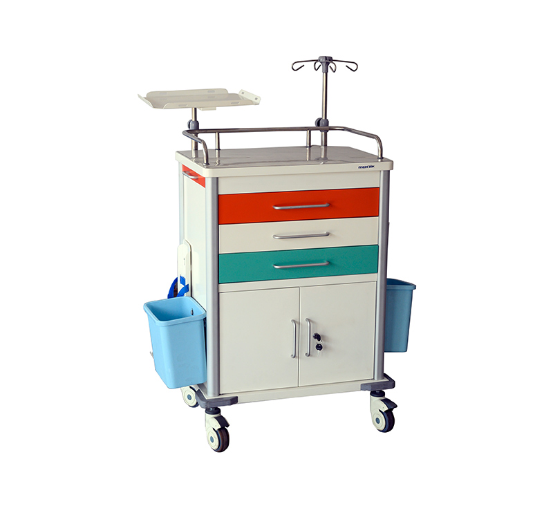 MK-C07 Hospital Metal Emergency Room Code Cart With Drawers